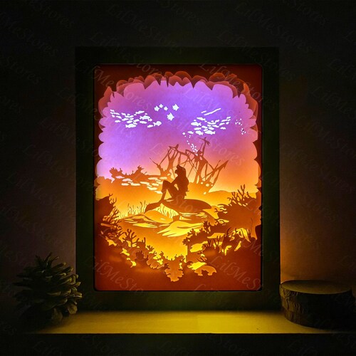 Ocean 7 Paper Cut Light Box Template 3D Papercut Lightbox Svg - Etsy