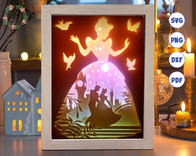 Cinderella Inspired Lighted Shadow Box - Etsy