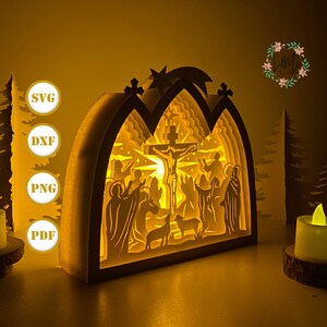 Jesus 2 Nativity House Box Lantern SVG for Cricut Project DIY, Nativity ...