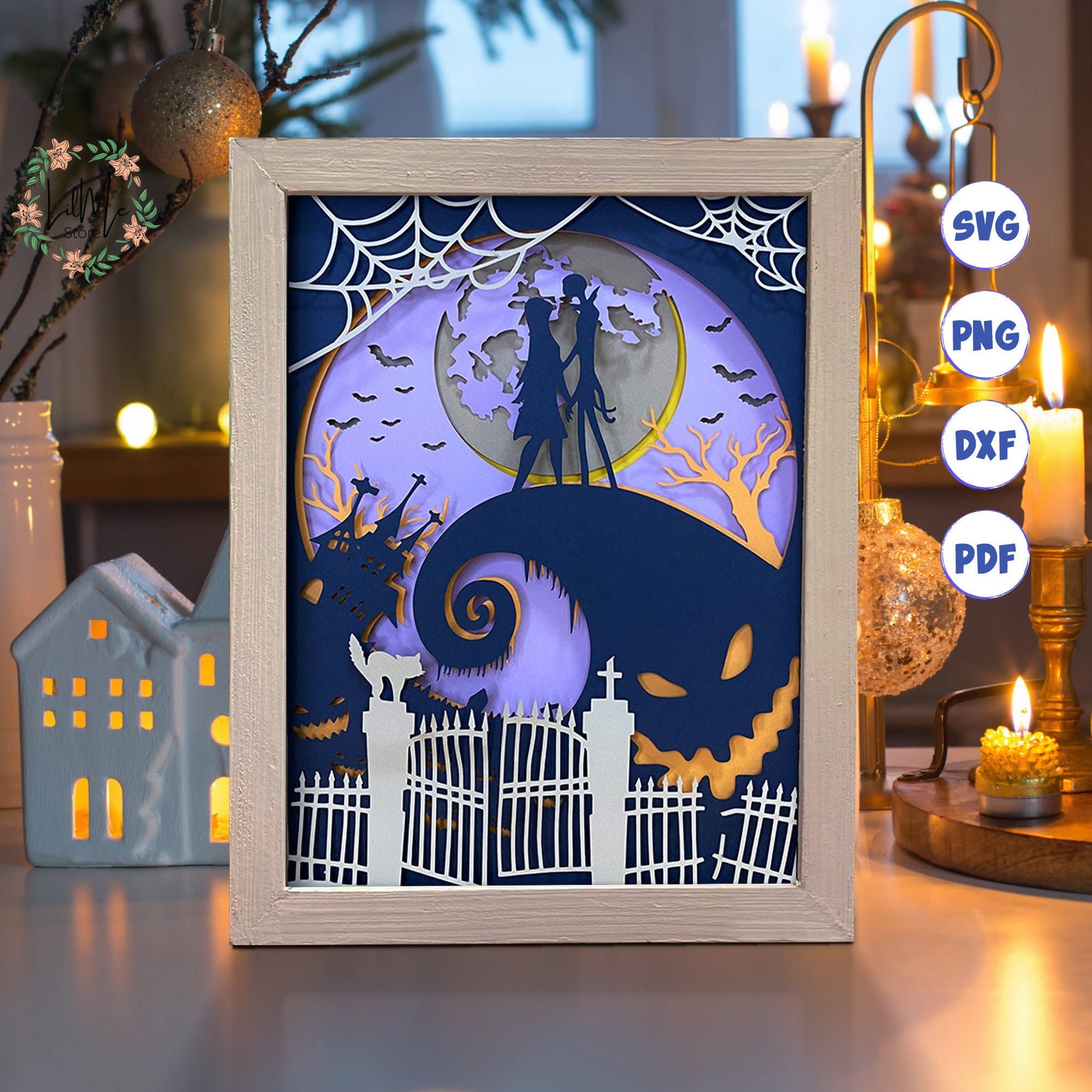 Nightmare Shadow Box SVG: Halloween Layered Paper Cut Template (digital ...