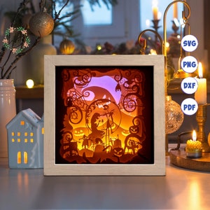 Nightmare 1AA Paper Cut Light Box Template, 3D Shadow Box SVG Files ...