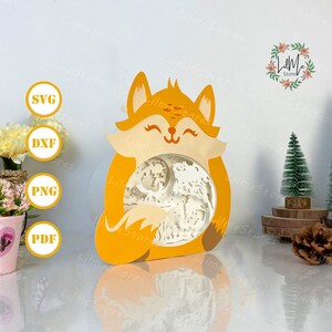 Moon Fox Box Template, 3D Shadow Box SVG Files, Shadow Box Paper Cut ...