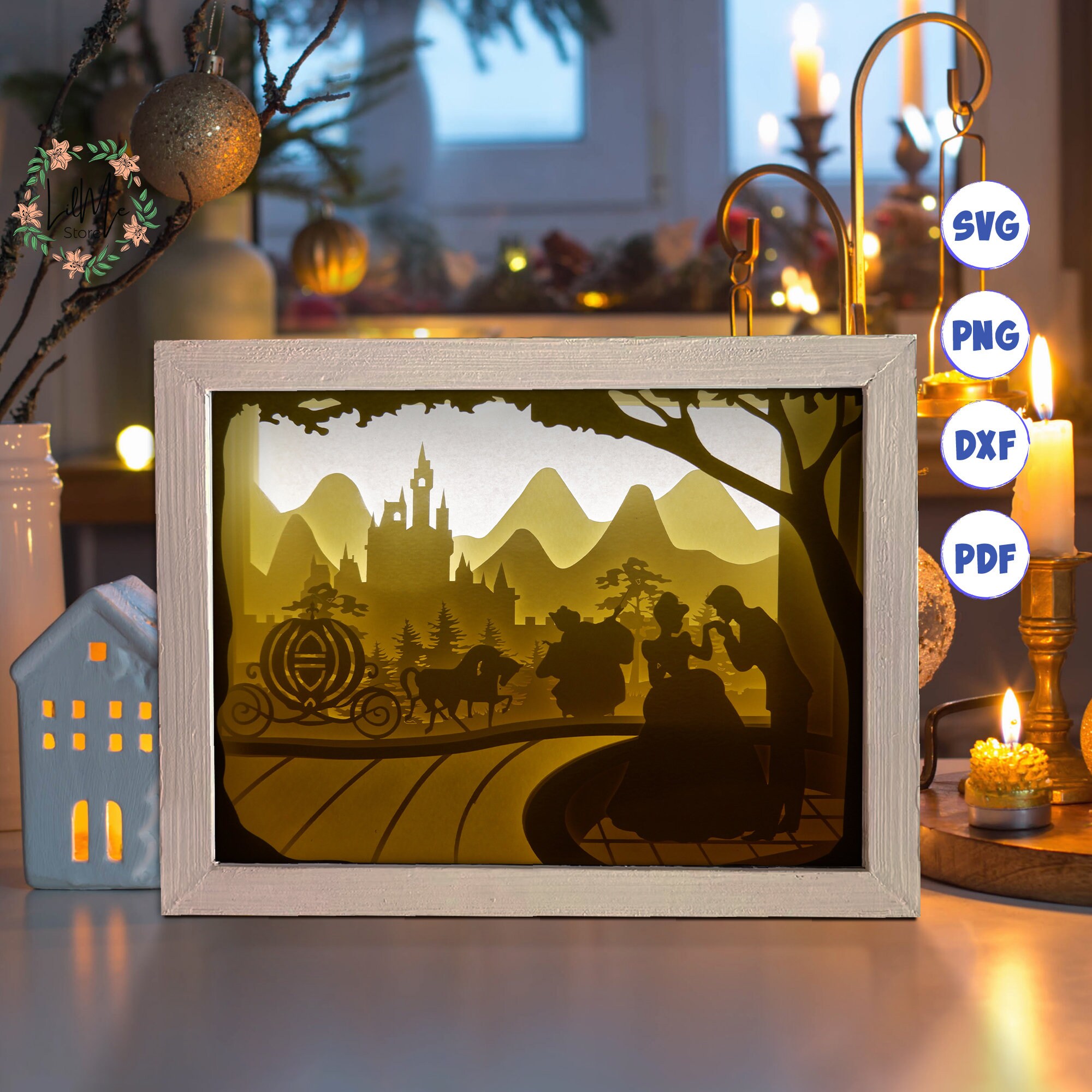 3D Princess Shadow Box SVG: Layered Paper Cut Template (digital Files ...