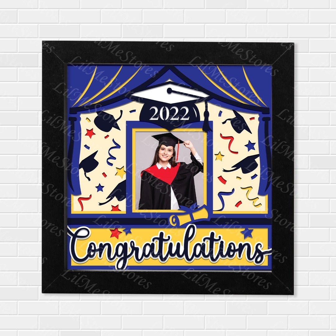 3D Graduation, Shadow Box Svg, for Cricut, for Silhouette, Layered ...
