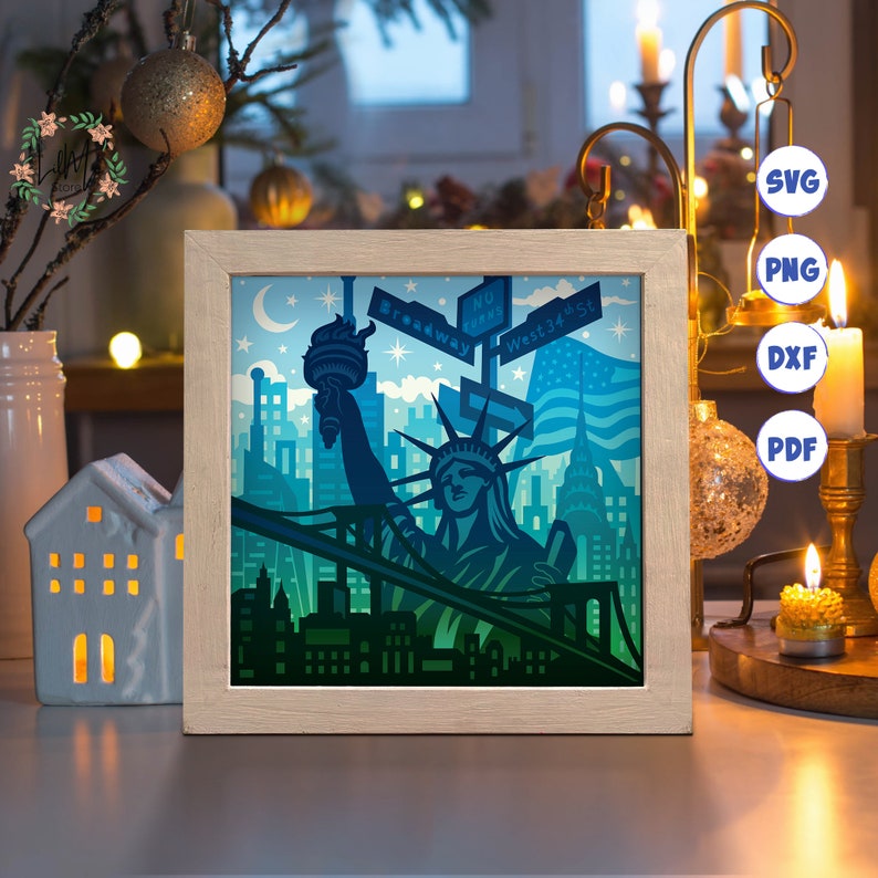 3D New York Shadow Box SVG: Layered Paper Cut Template - Etsy