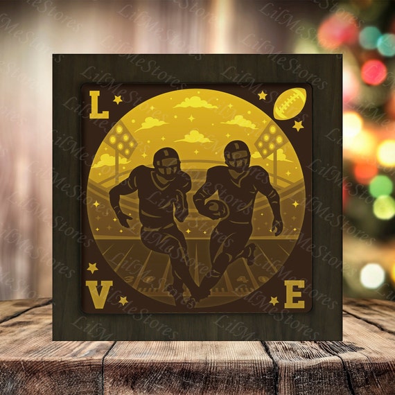 Rugby 3D Papercut Lightbox Svg File DIY Shadow Box Cutting | Etsy