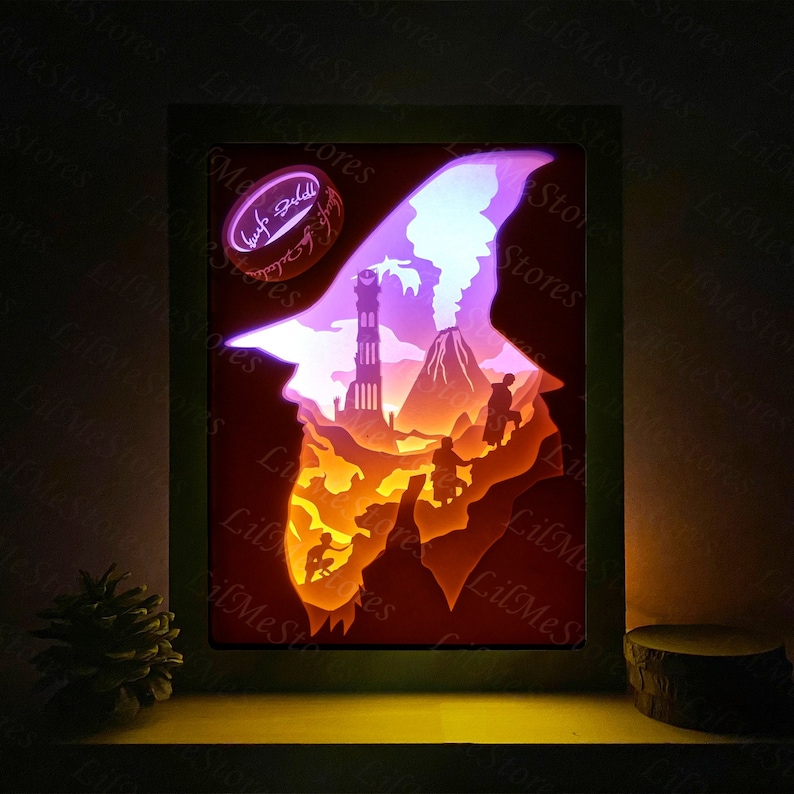 Rings 1 Paper Cut Light Box Template 3D Papercut Lightbox Svg - Etsy