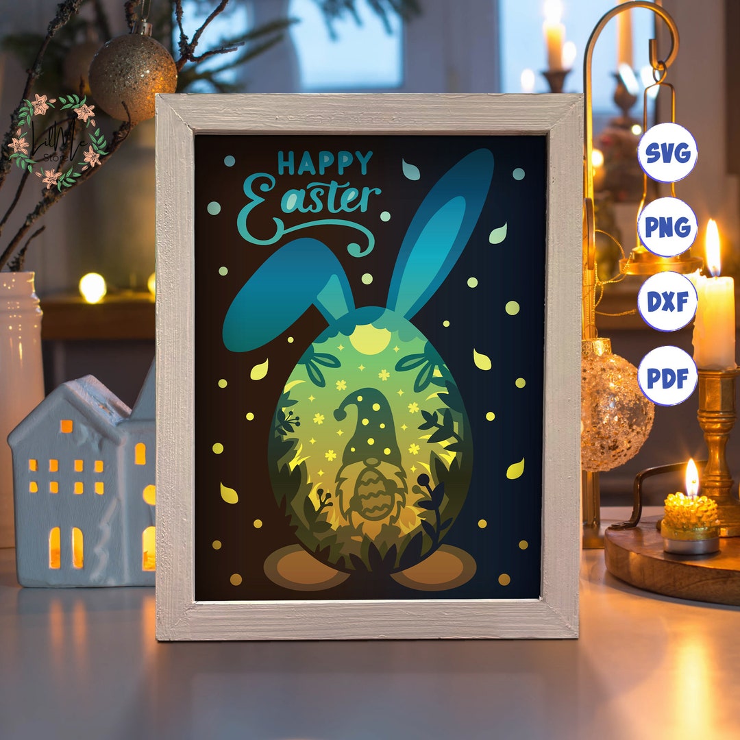 Easter 5 3D Shadow Box Svg, Easter Paper Cut Light Box, 3D Easter ...