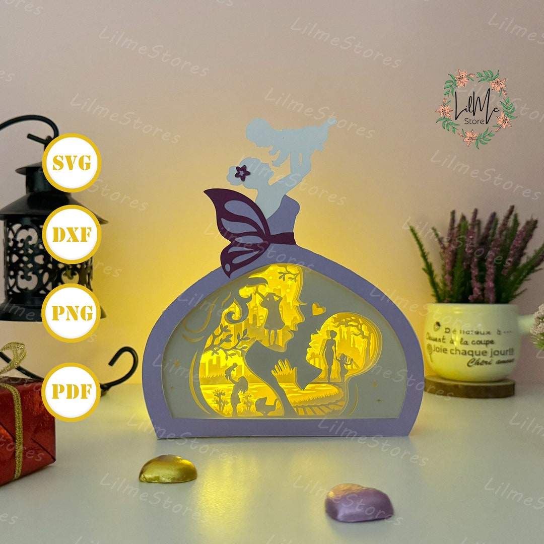 Mom Mother Box Template, 3D Shadow Box SVG Files, Shadow Box Paper Cut ...
