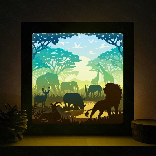 Africa Landscape 2 Paper Cut Light Box Template 3D Papercut - Etsy