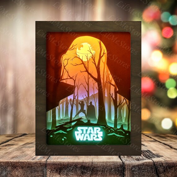 Star 1 Paper Cut Light Box Shadow Box 3D Papercut Lightbox | Etsy