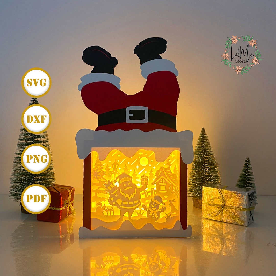 Christmas Santa Box Christmas Lantern SVG for Cricut Projects DIY ...