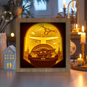 Space Travel Square 3D Paper Cut Light Box, Papercut Lightbox, Shadow ...