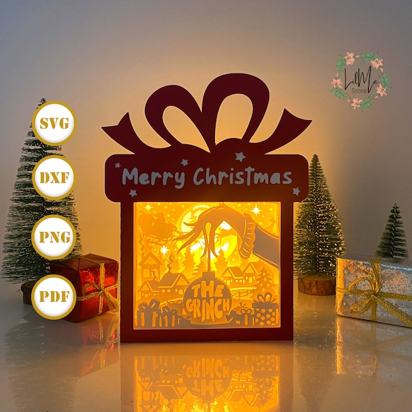 Christmas Shadow Box Svg - Etsy