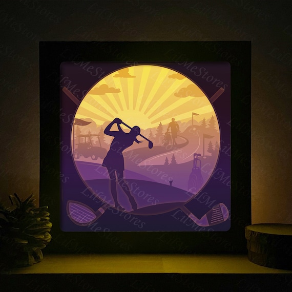 Golf 2 3D Paper Cut Light Box Shadow Box Night Light - Etsy