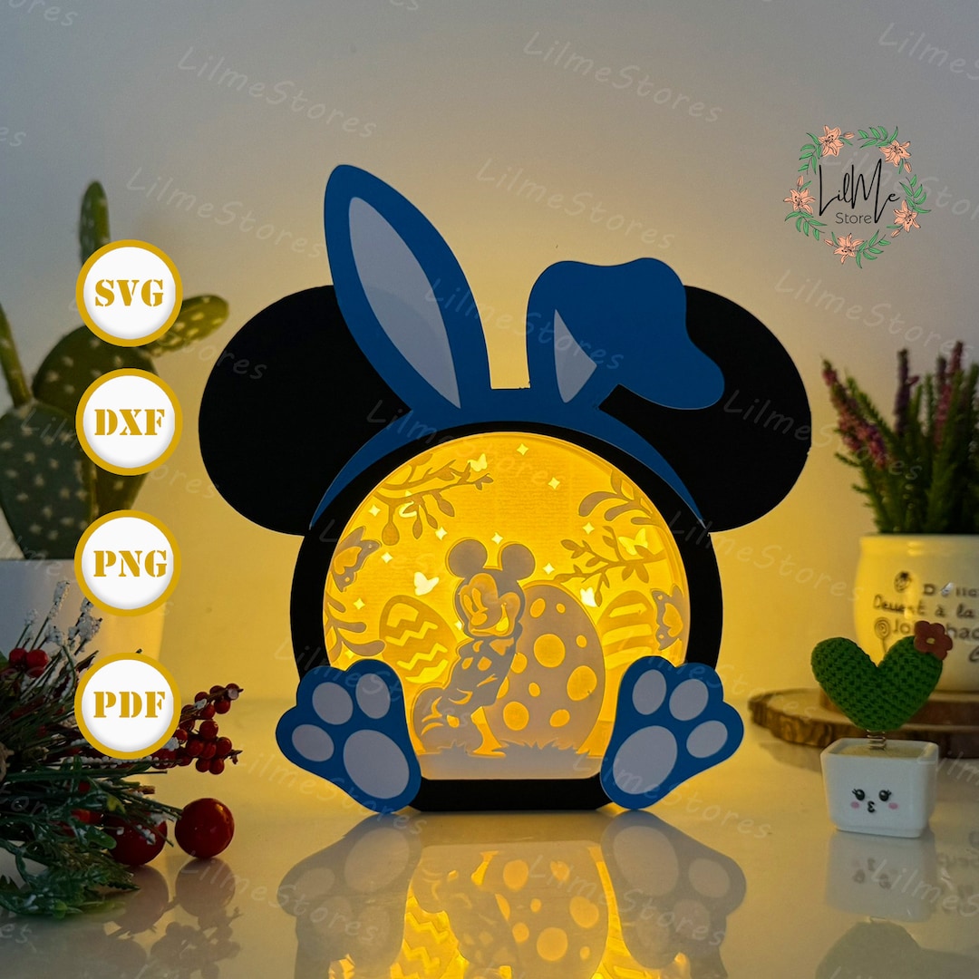 Mickey Easter Box 1 Template, 3D Shadow Box SVG Files, Shadow Box Paper ...