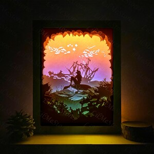 Ocean 3 Paper Cut Light Box Shadow Box 3D Papercut Lightbox DIY - Etsy