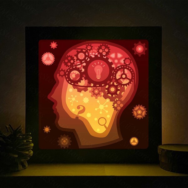 Brain Shadow Box Svg - Etsy