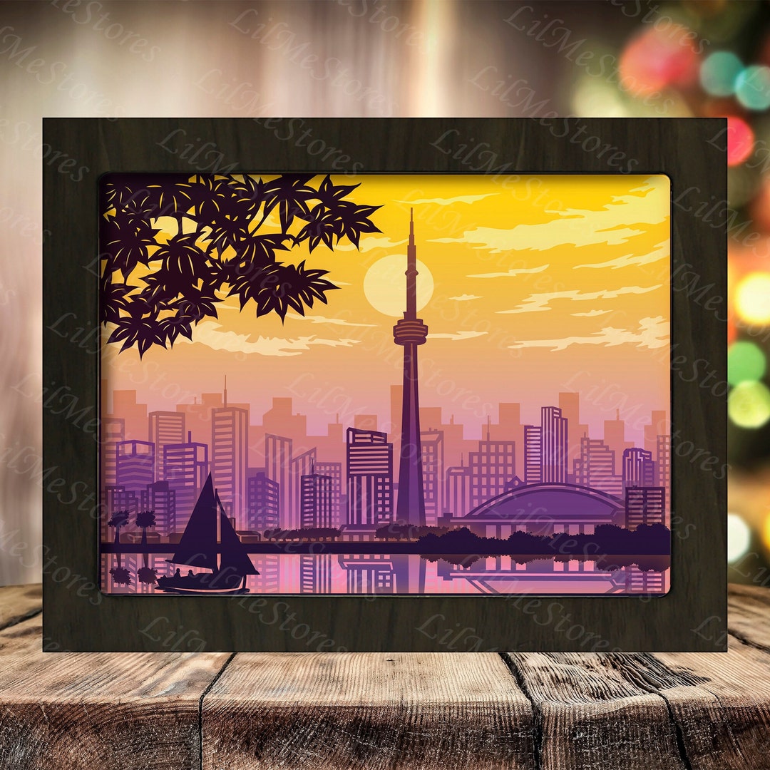 Toronto Paper Cut Light Box Template 3D Papercut Lightbox Svg - Etsy