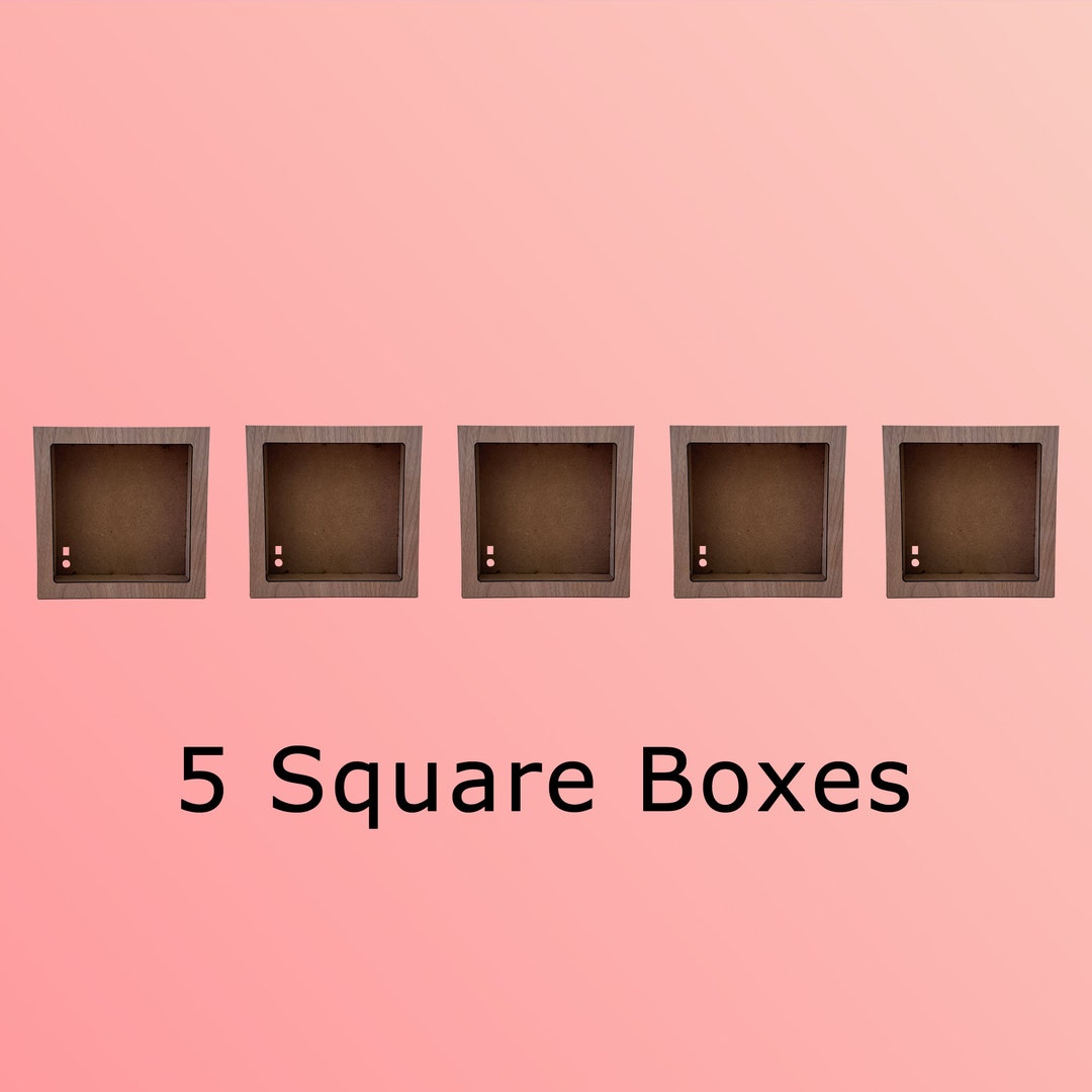 Combo 5 Square Wood Box for 3D Paper Cut Template Light Box - Diy - Etsy