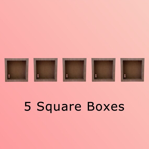 Combo 5 Square Wood Box for 3D Paper Cut Template Light Box - Etsy
