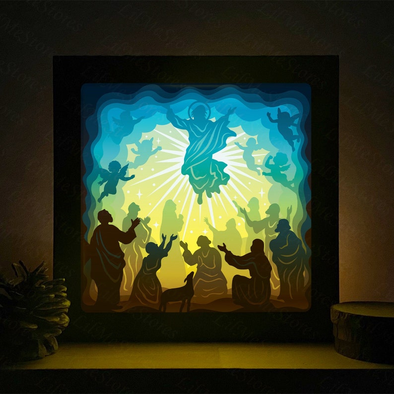 Jesus 8 Paper Cut Light Box Template 3D Papercut Lightbox Svg - Etsy