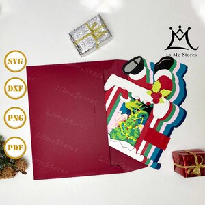 Santa Chimney Pop-up Card SVG, Popup SVG Cutting File, Popup Gift ...