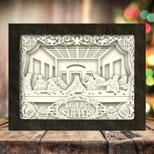 The Last Supper Shadow Box SVG: Layered Paper Cut Template (digital ...