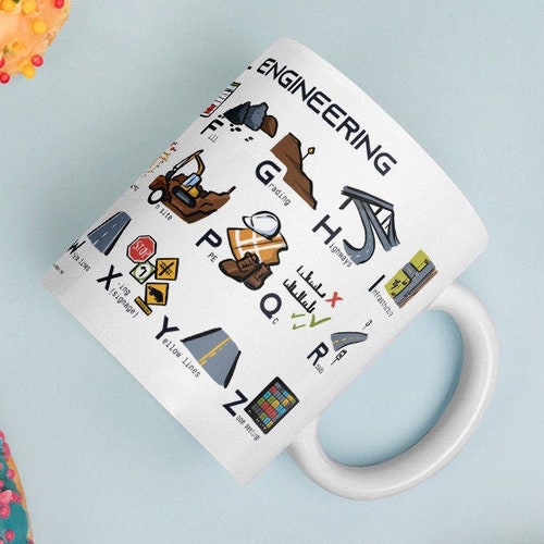The Abcs of Civil Engineering White Glossy Mug Engineer Gift - Etsy