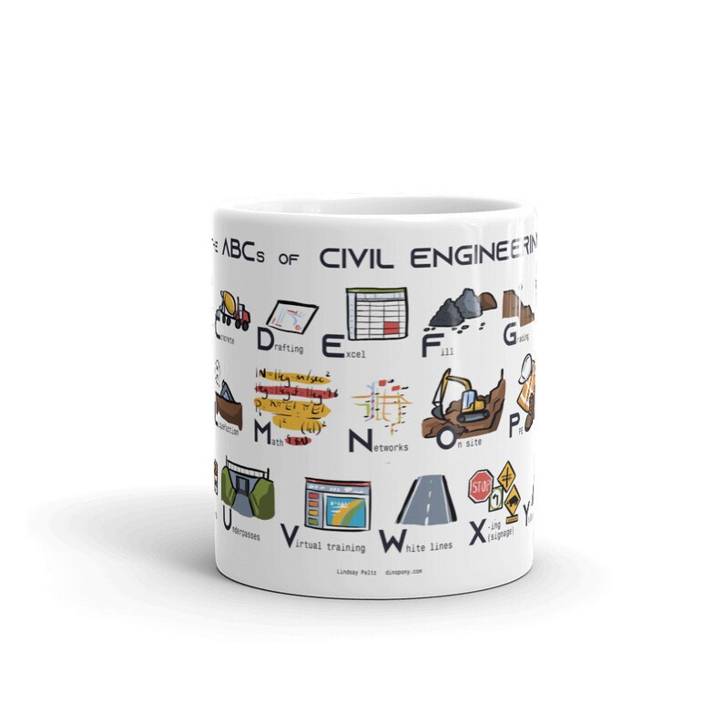 The Abcs of Civil Engineering, White Glossy Mug, Engineer Gift - Etsy