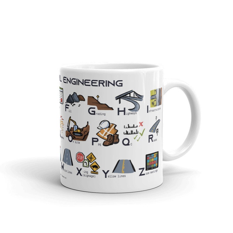 The Abcs of Civil Engineering, White Glossy Mug, Engineer Gift - Etsy