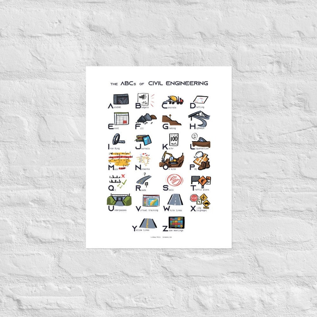 The Abcs of Civil Engineering Poster Print Canadian Edition - Etsy