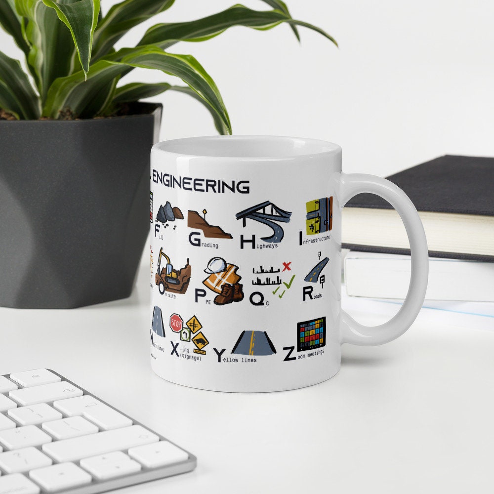 The Abcs of Civil Engineering, White Glossy Mug, Engineer Gift - Etsy