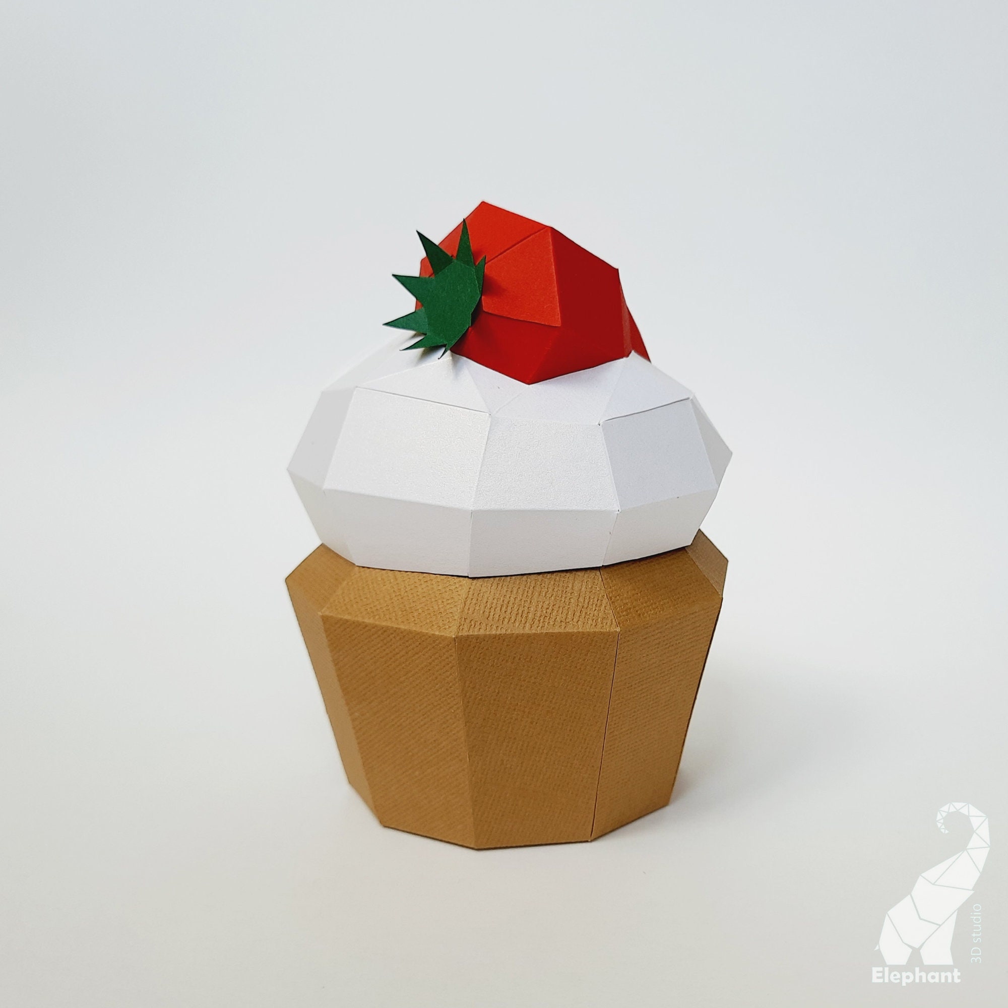 Papercraft cupcake boxes templates strawberry chocolate | Etsy