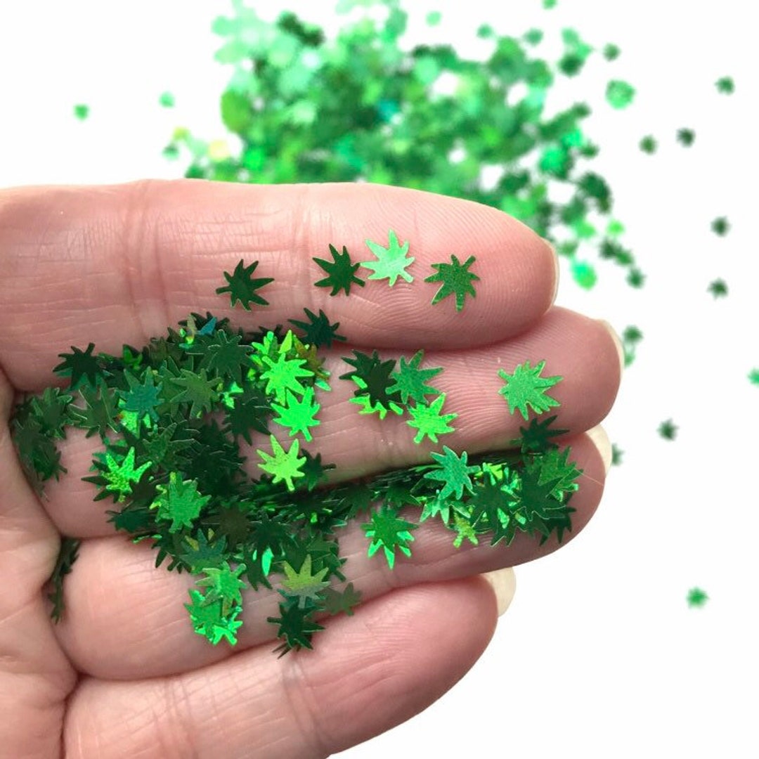Shiny Pot Leaf Glitter / Resin Inclusions / Green Pot Glitter - Etsy