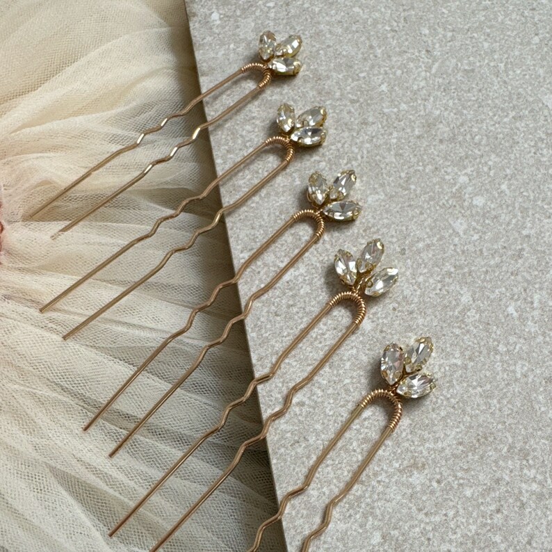 Gold Hair Pins Wedding Hair Pins Crystal Pins for Bride Wedding Hair ...