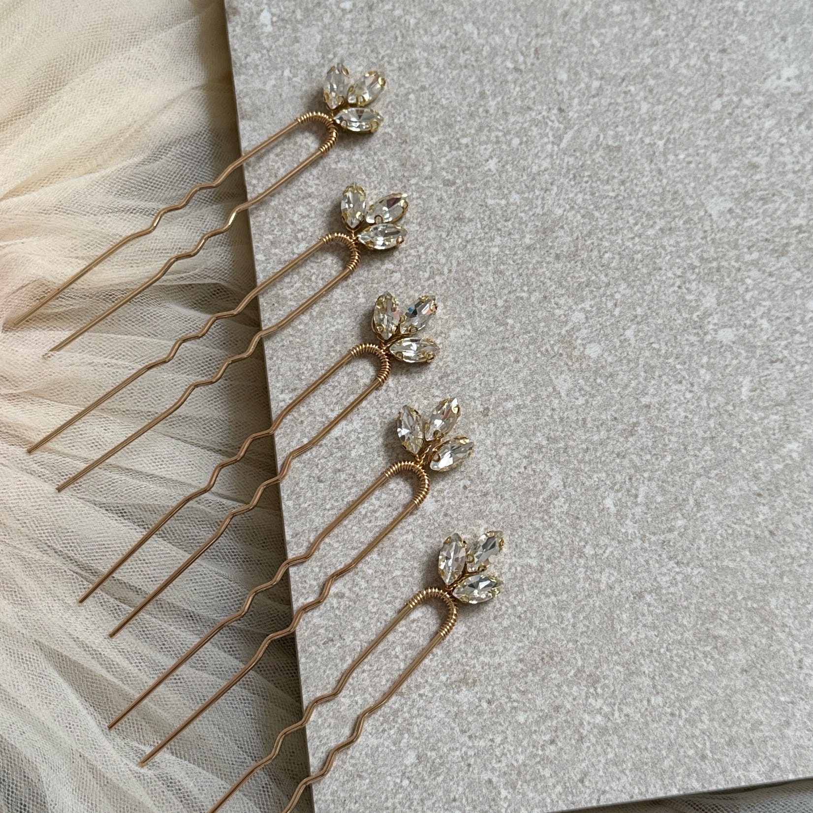 Gold Hair Pins Wedding Hair Pins Crystal Pins for Bride Wedding Hair ...