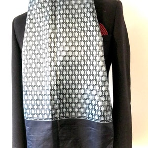 Men's Vintage Aboriginal Scarf, 60s All Original Blue Mod Silky Necktie ...