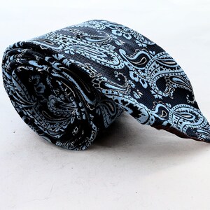 Mens Vintage Paisley 60's Blue Kipper Tie, Gents Rare Retro Psychedelic ...