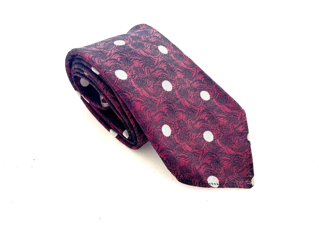 Vintage Men's Polka Dot Tie, Retro Textured Red Mod 60s Necktie - Etsy