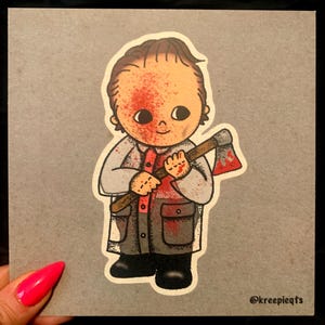 American Psycho Mini Art Print: Patrick Horror Wall Decor (6x6 Inch) - Etsy