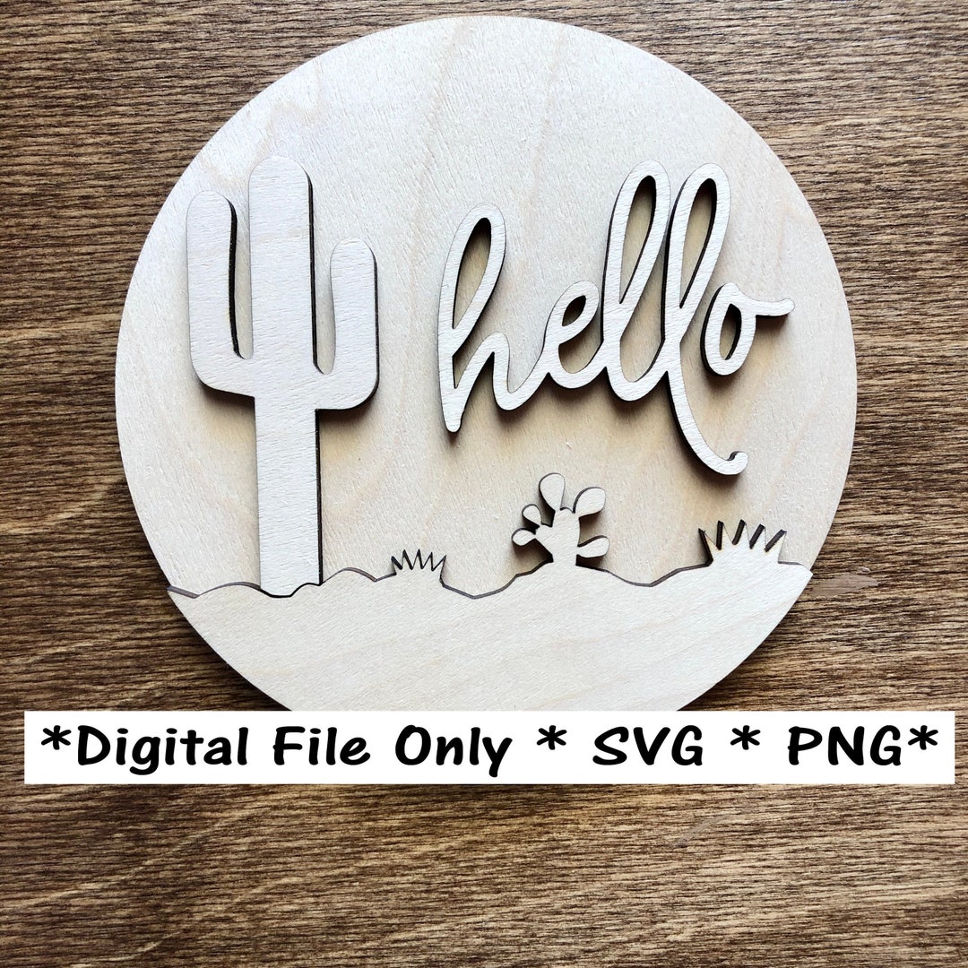 Cactus Scene Svg, Cactus Svg, Desert Sunset Svg, Door Hanger Svg ...