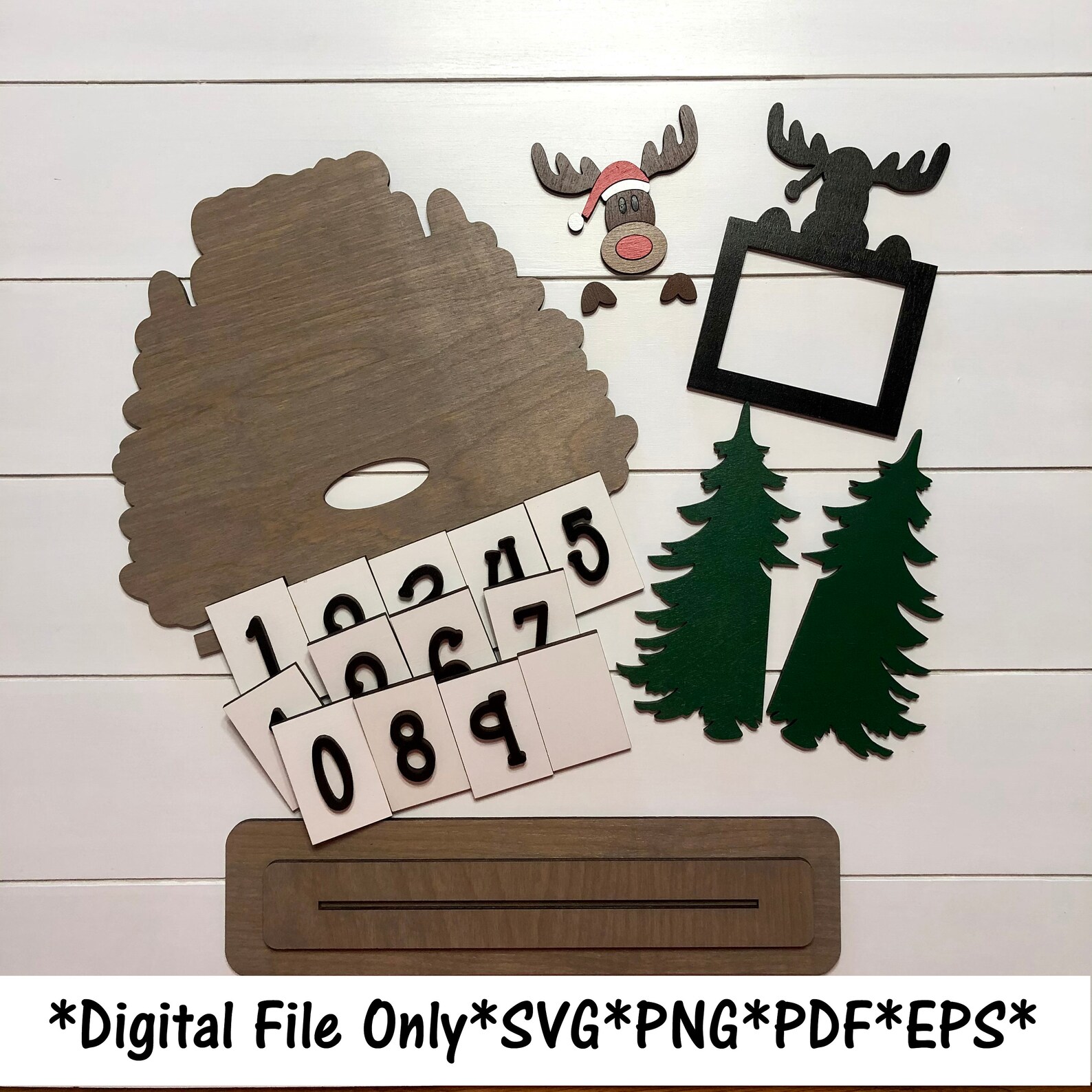 Advent Reindeer Countdown Svg Christmas Advent Calendar - Etsy