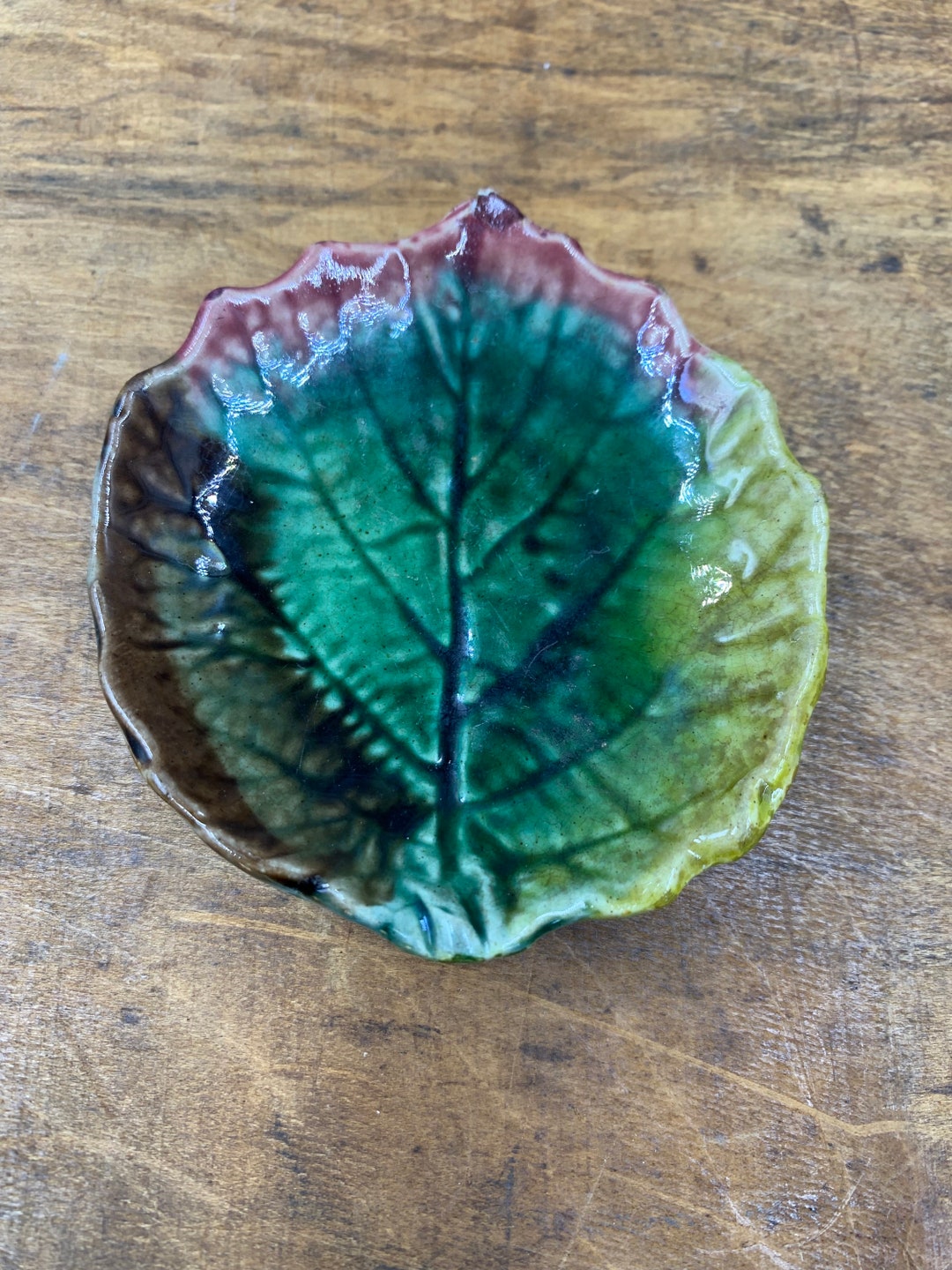 Antique Majolica Butter Pat Leaf 32 - Etsy