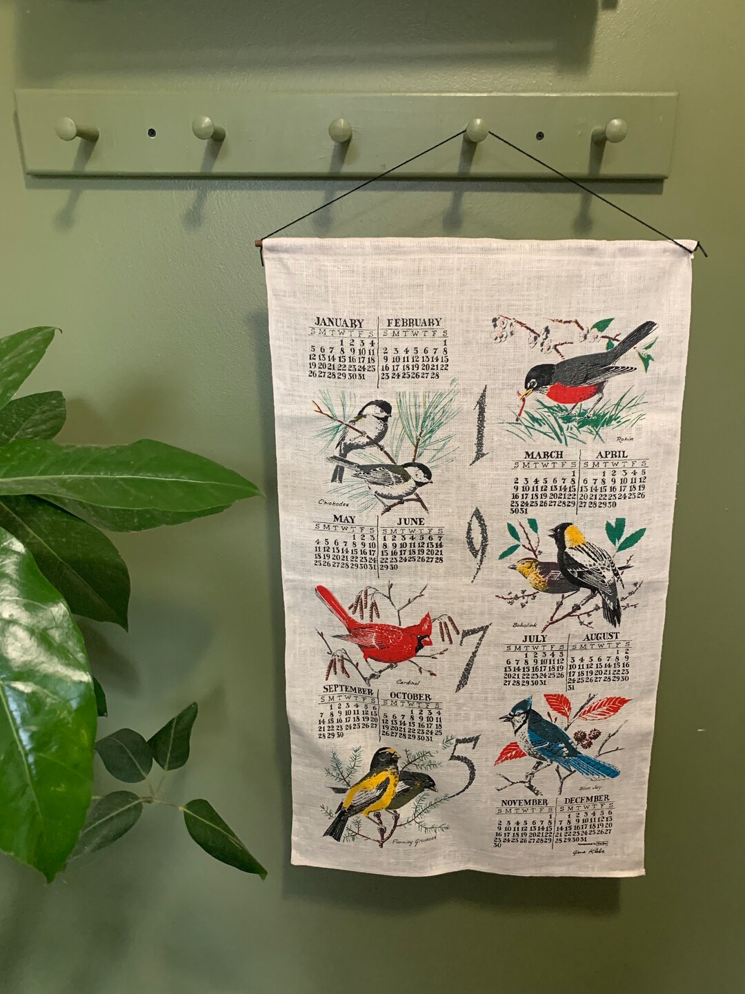 1975 Vintage Tea Towel Calendar With Birds - Etsy