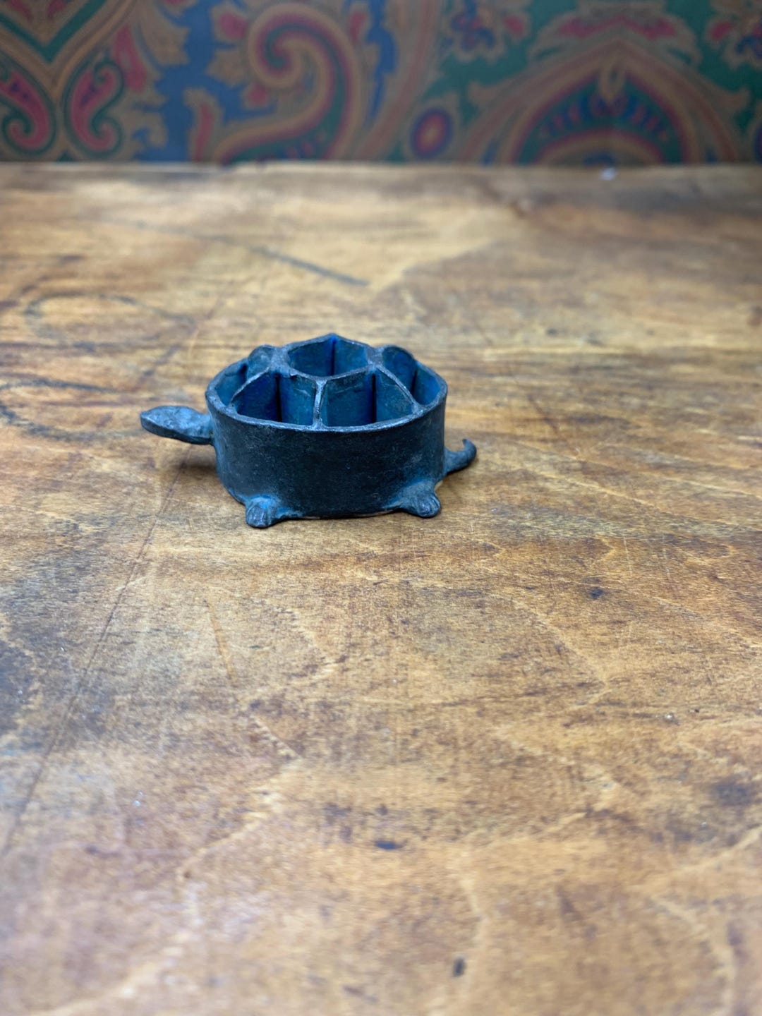 Antique Japanese Ikebana Cast Iron Turtle Flower Frog From 1920s RARE ...