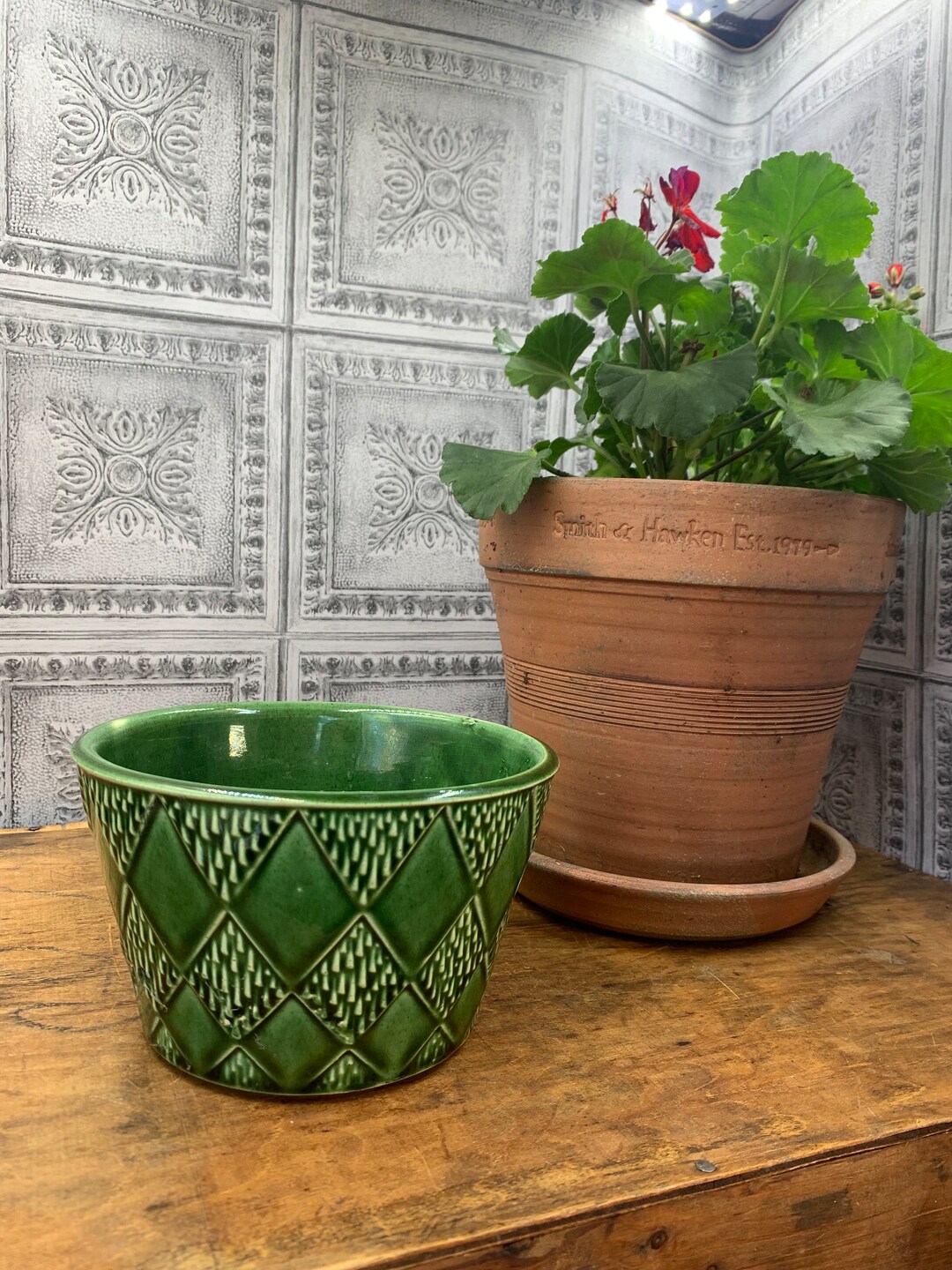 Vintage Mccoy Bowl Planter Dark Green Marked USA 572 Floraline 4” Tall ...