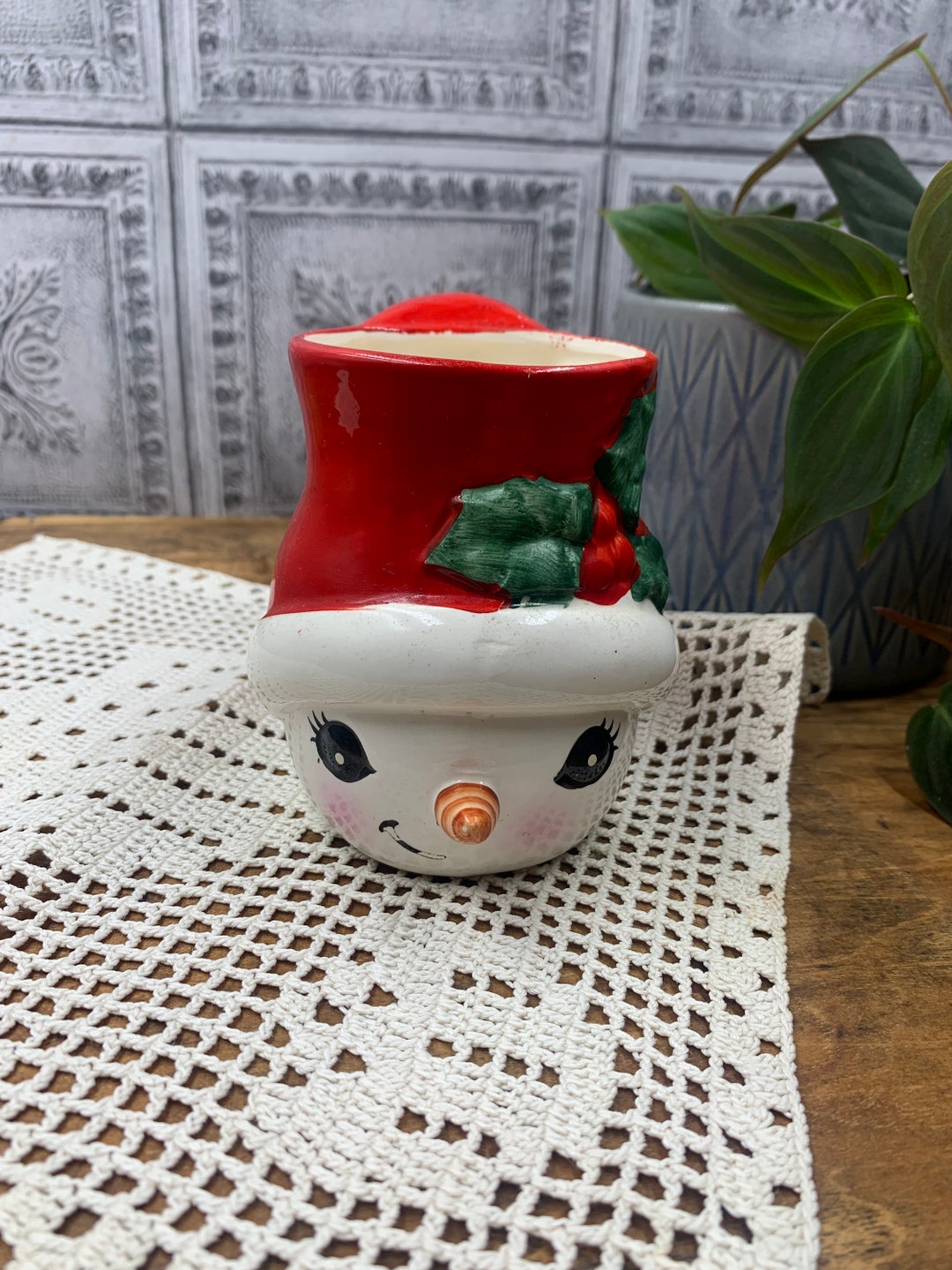 Vintage Lefton Snowman Mug - Etsy
