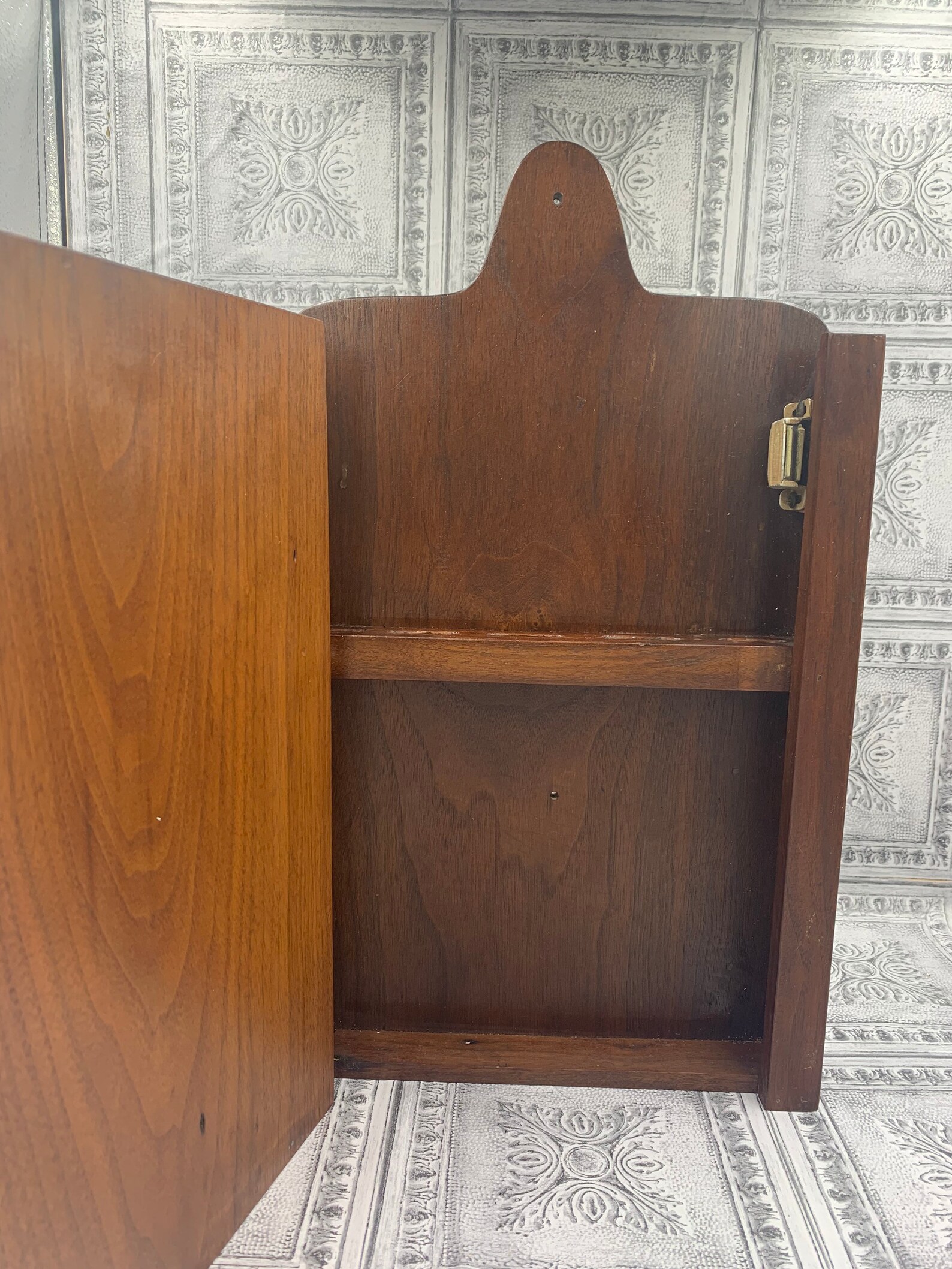 Vintage Cherry Wood Wall Mounted Kitchen Knife Box With Door - Etsy