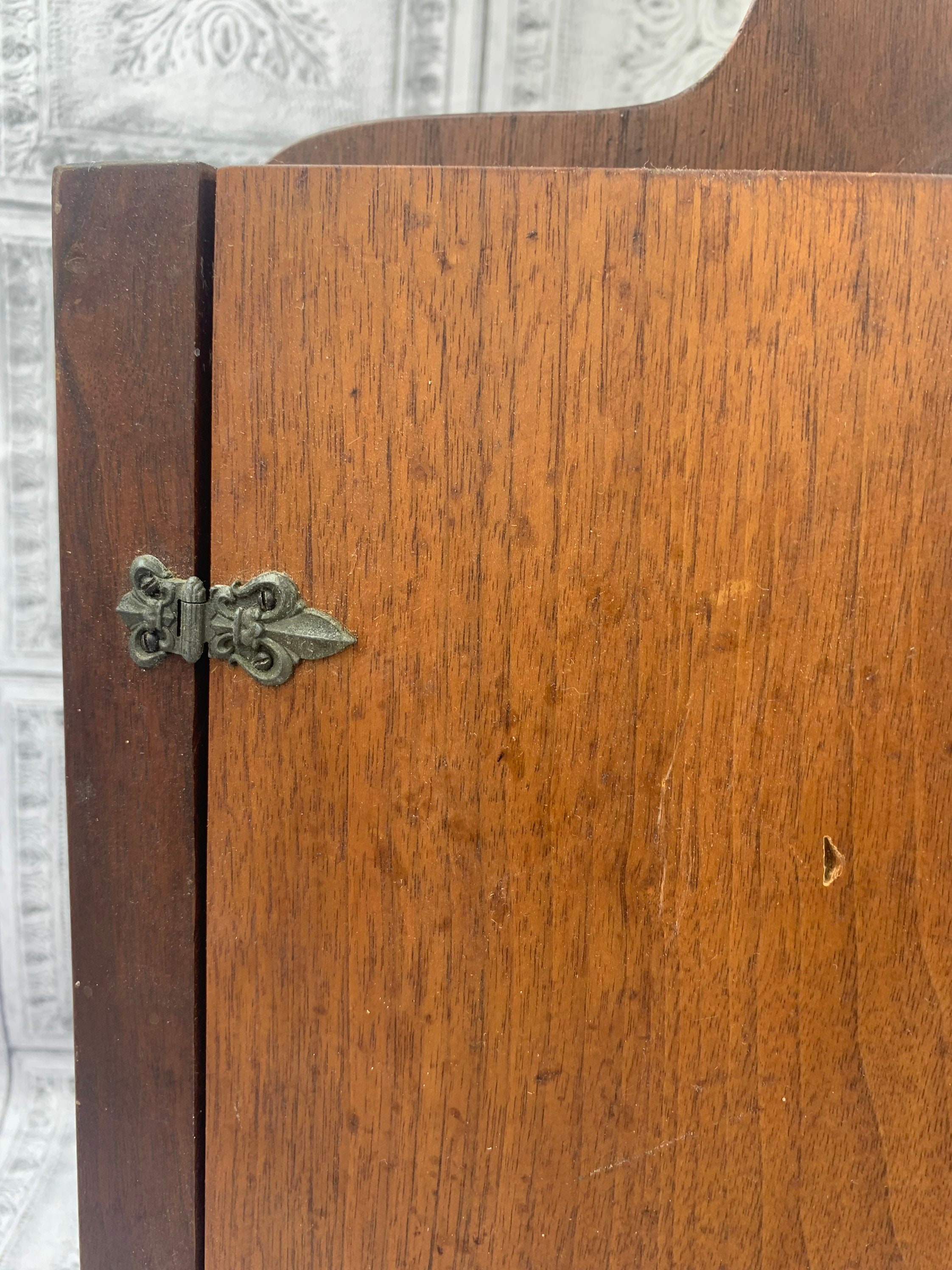 Vintage Cherry Wood Wall Mounted Kitchen Knife Box With Door - Etsy